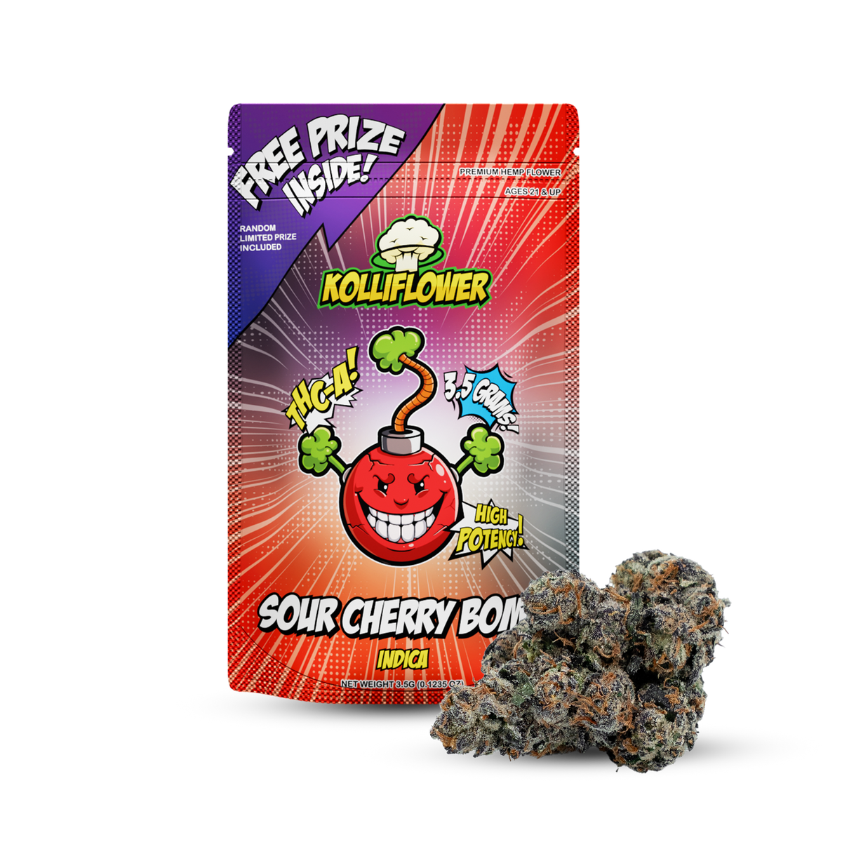 Free 3.5 Kolliflower - THCA - Flower - Sour Cherry Bomb — BD LOGISTICS